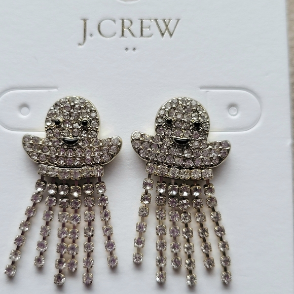 J. Crew | Jewelry | Nwt J Crew Silver Sparkling Ghost Earrings Fall ...